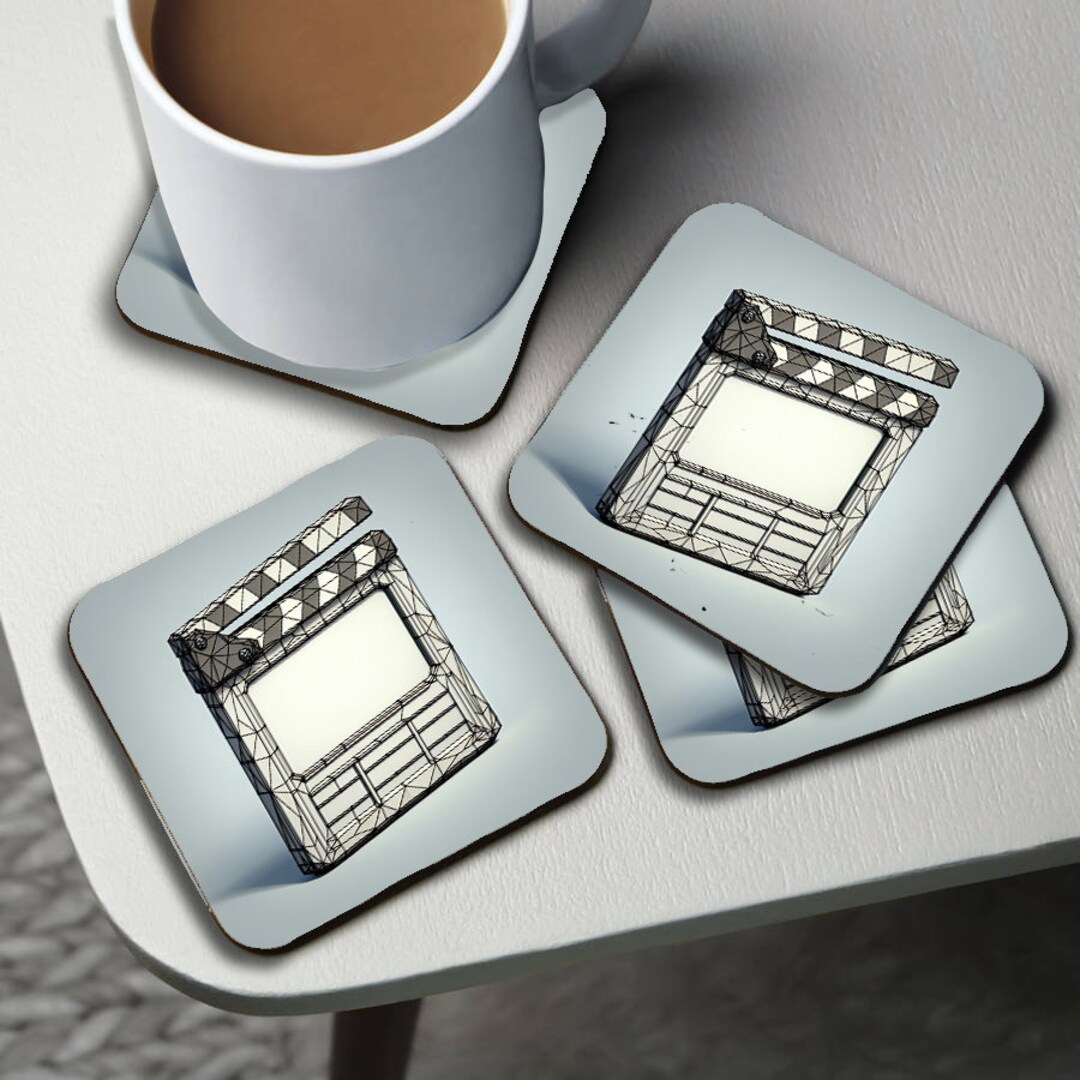 Personalised High Gloss Cup Coasters, Square Drink Coaster, Coffee ...