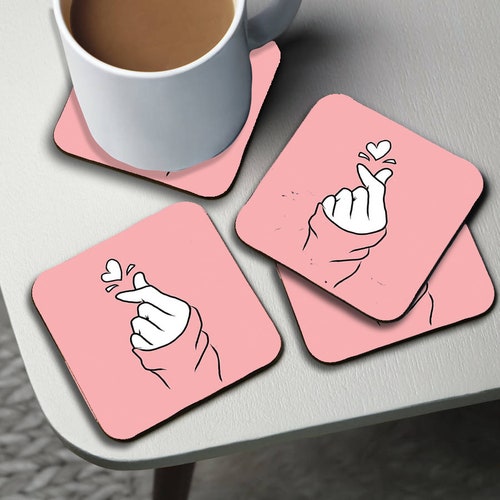 Personalised High Gloss Cup Coasters Square Drink Coaster - Etsy