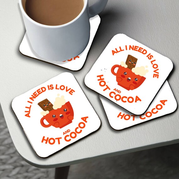 Personalised High Gloss Cup Coasters Square Drink Coaster - Etsy