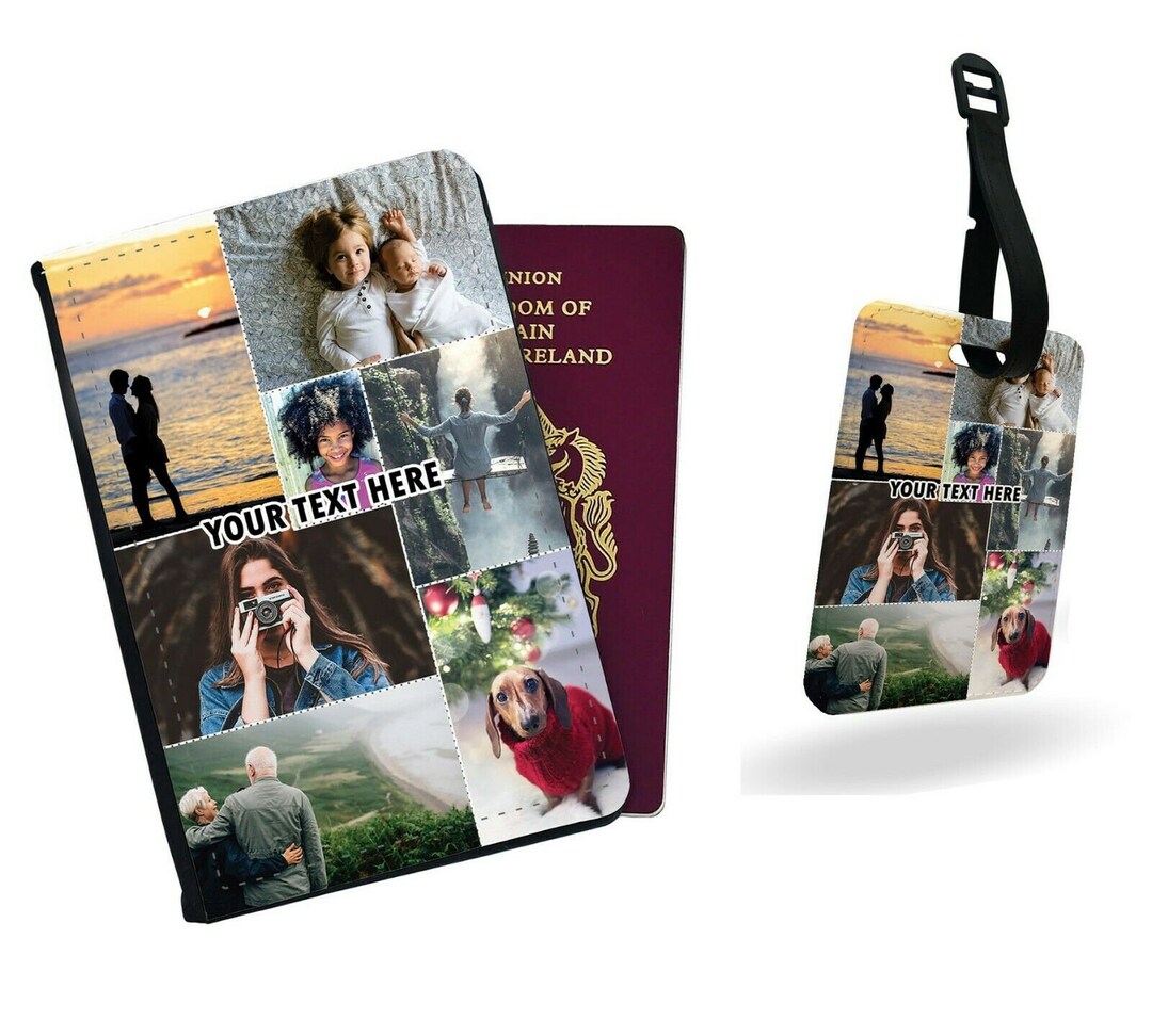 Custom Collage Passport Holder, Personalised Photo Passport Cover ...