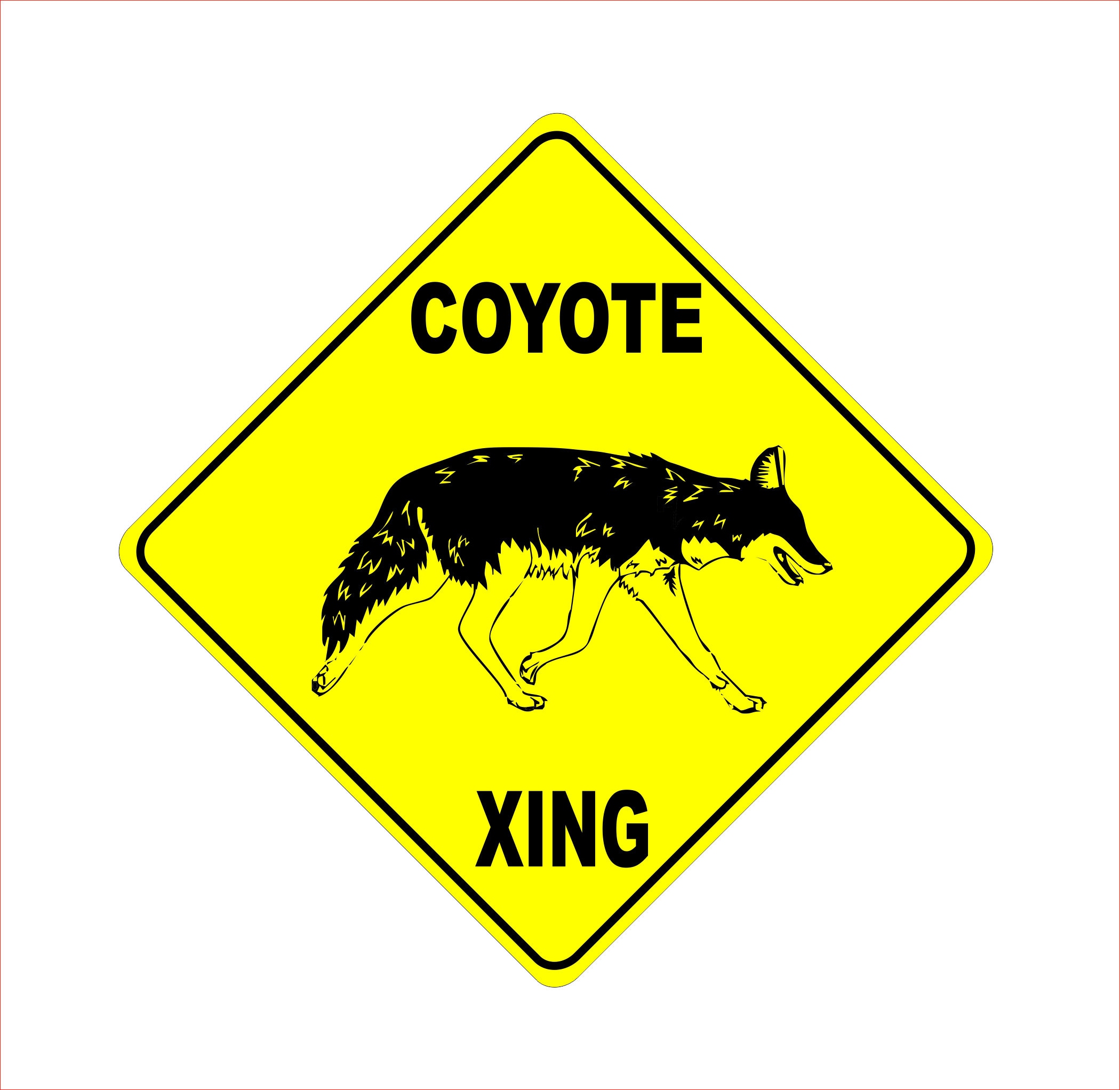 Coyote 15x15 CROSSING Sign Xing Gift Novelty Lover - Etsy