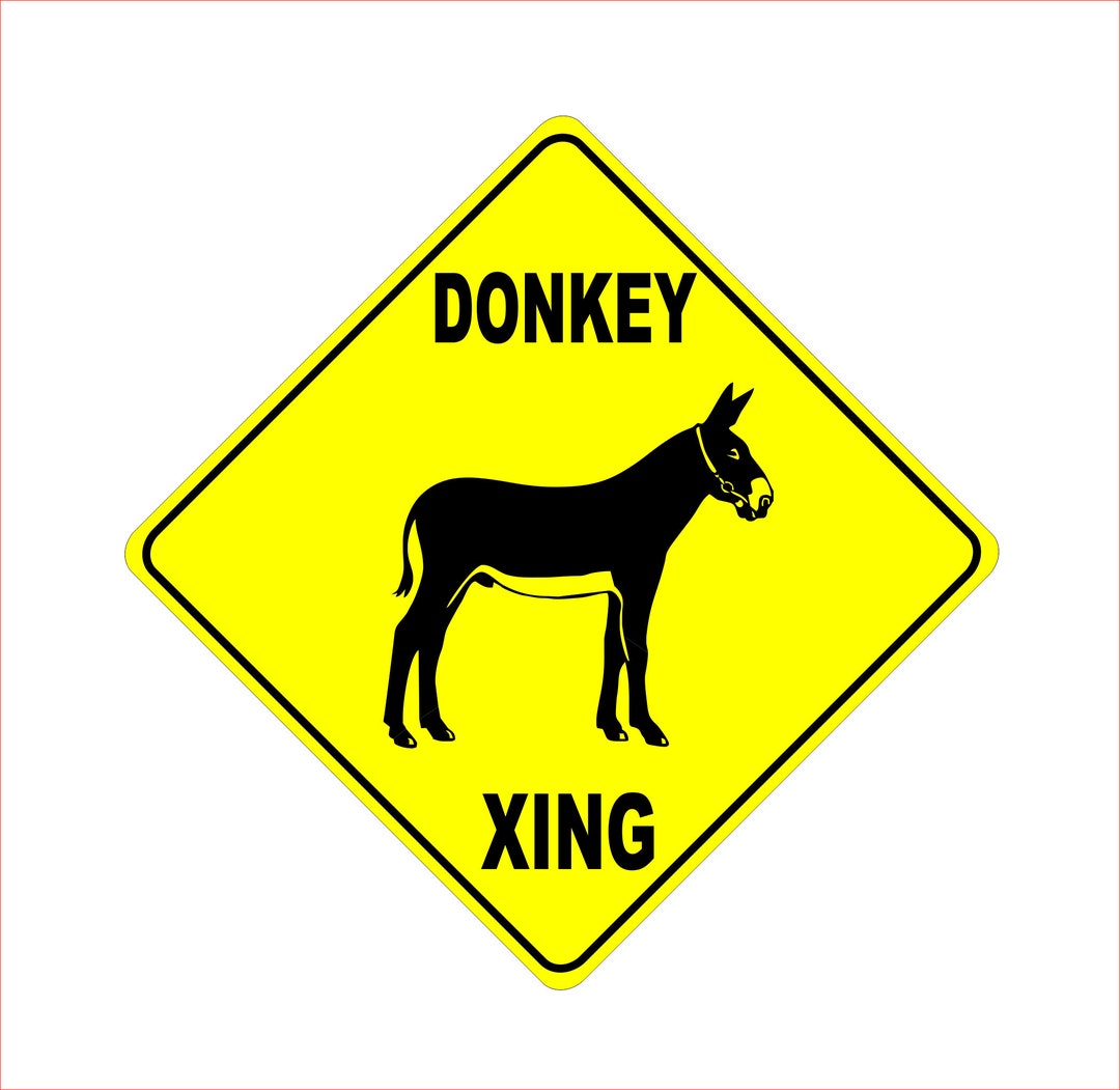 Donkey 13x13 CROSSING Sign Animal Xing Gift - Etsy UK