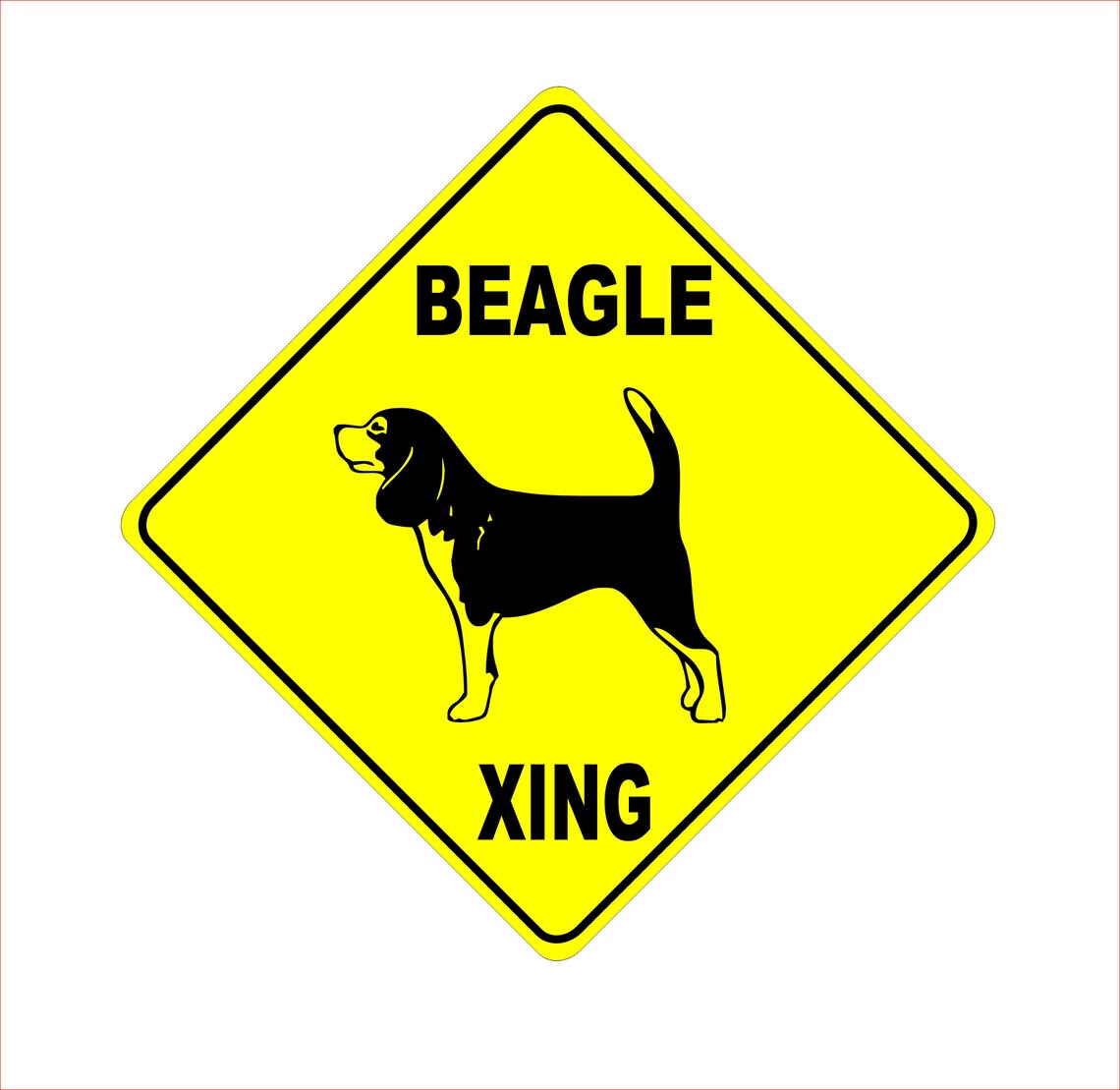 Beagle 15x15 Dog CROSSING Sign Xing Gift Novelty - Etsy