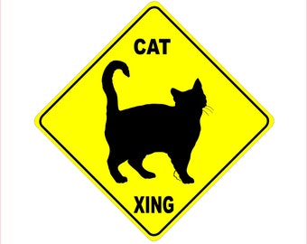 Black Cat Xing Sign - Etsy