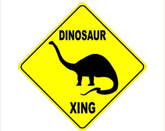 Dinosaur Crossing Sign - Etsy