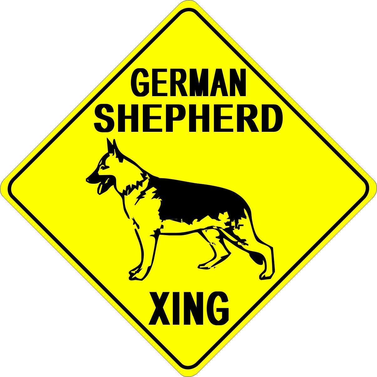 German Shepherd 13x13 CROSSING Sign Xing Gift - Etsy