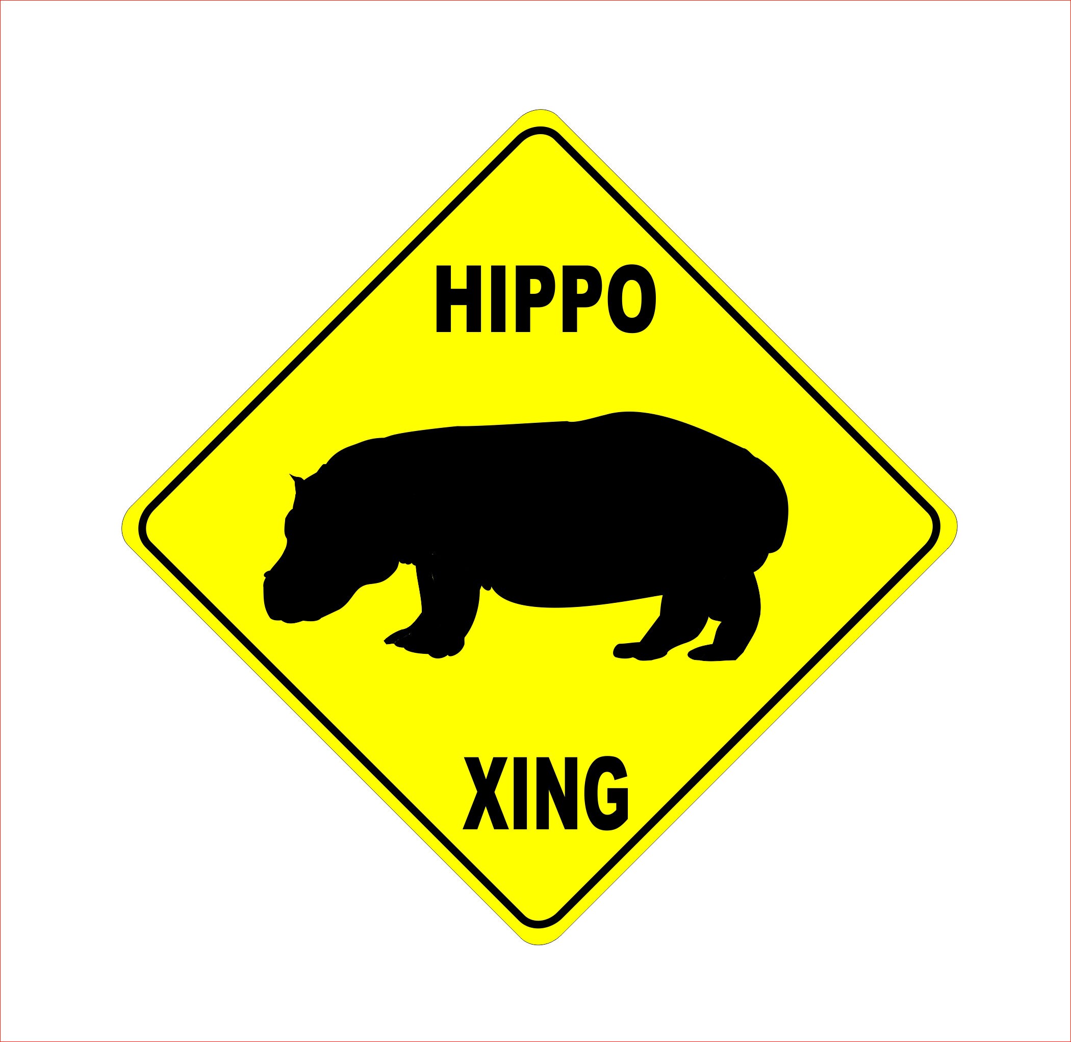 Hippo 13x13 CROSSING Sign xing gift novelty lover - Etsy Italia