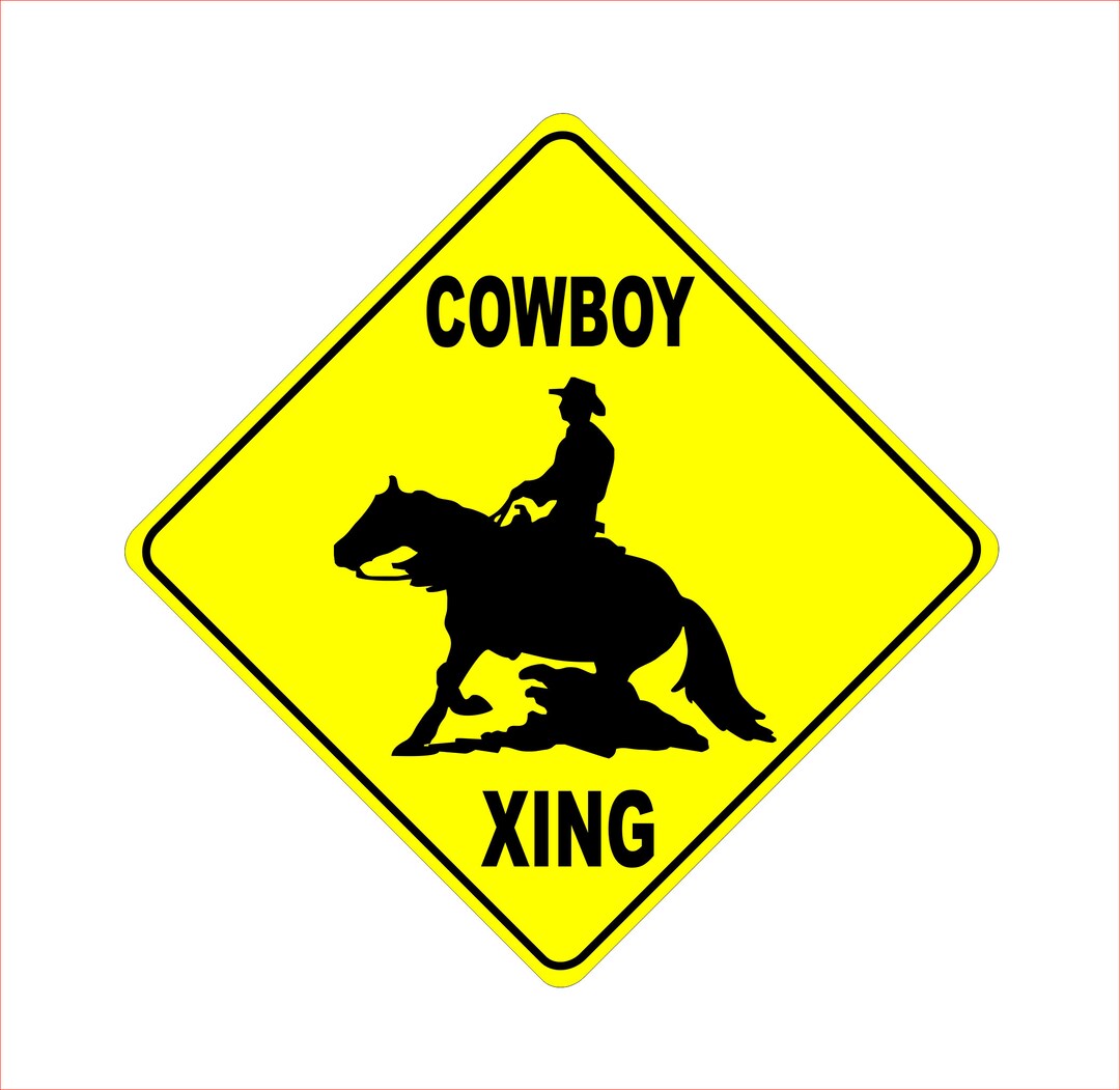 Cowboy 15x15 CROSSING Sign Xing Gift Novelty Lover Collectible - Etsy