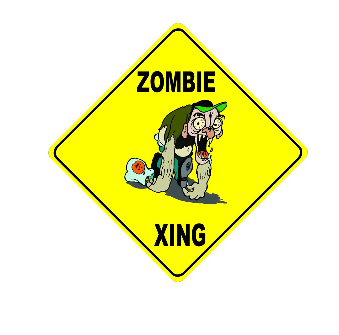Zombie 15x15 CROSSING Sign Xing Gift Novelty Lover Collectible - Etsy