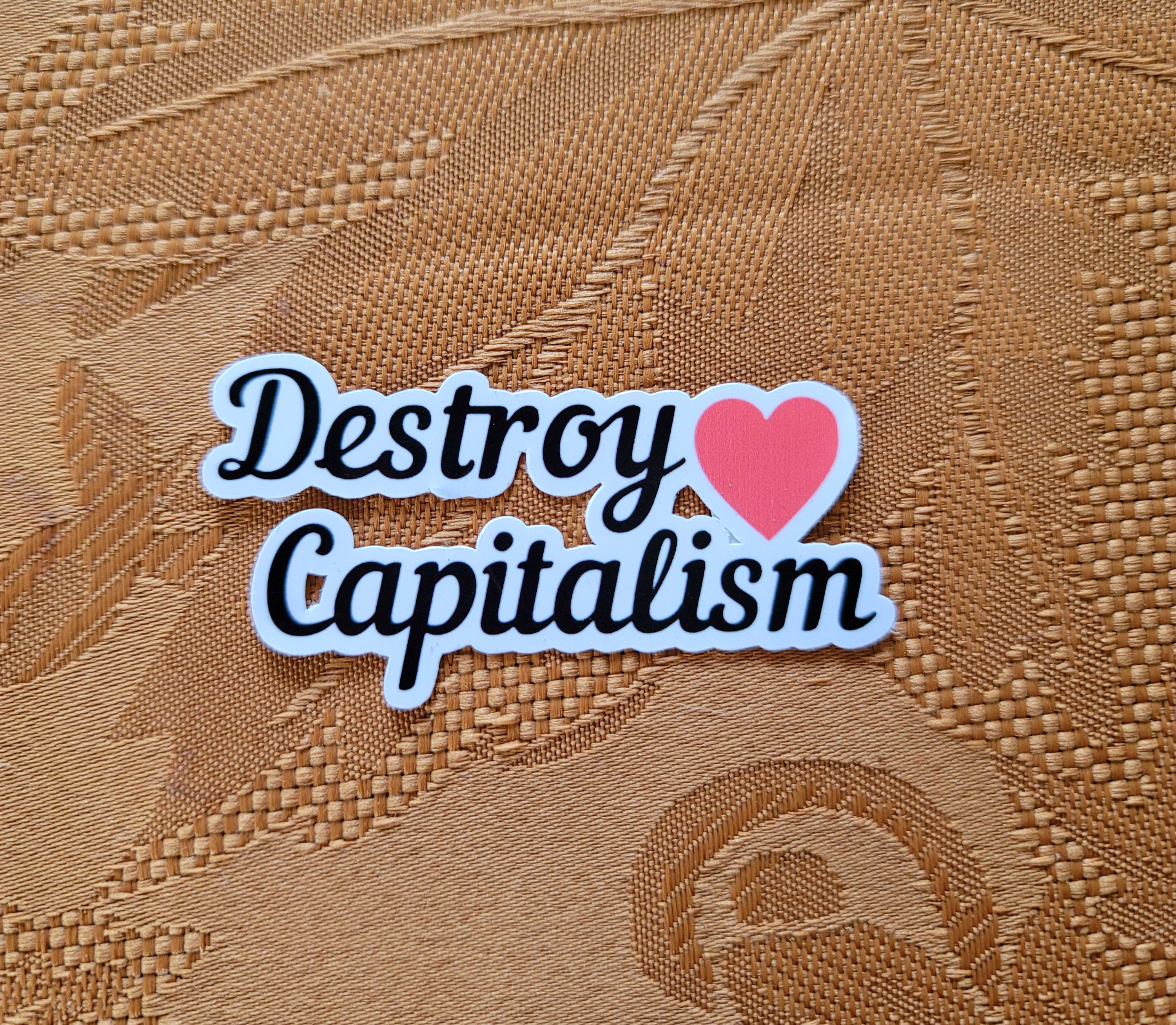 Destroy Capitalism Heart Glossy Water Resistant Sticker - Etsy UK