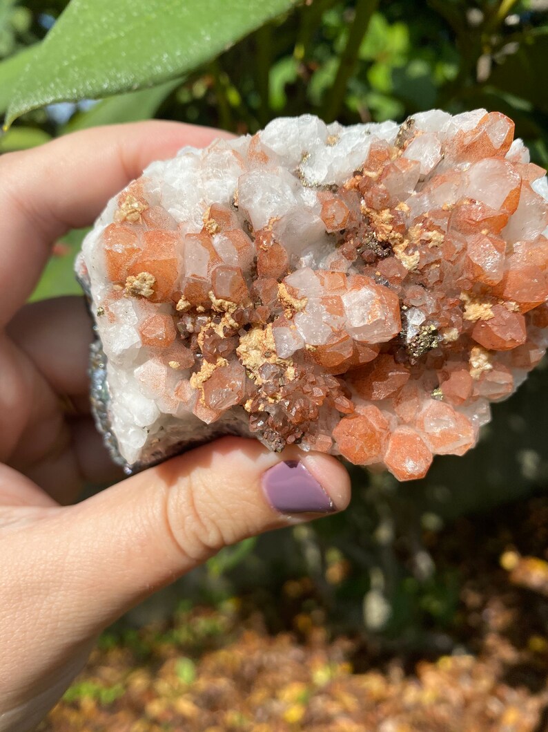 Amazing Red/orange Quartz With Natural Stone, Pyrite and Dolomite - Etsy