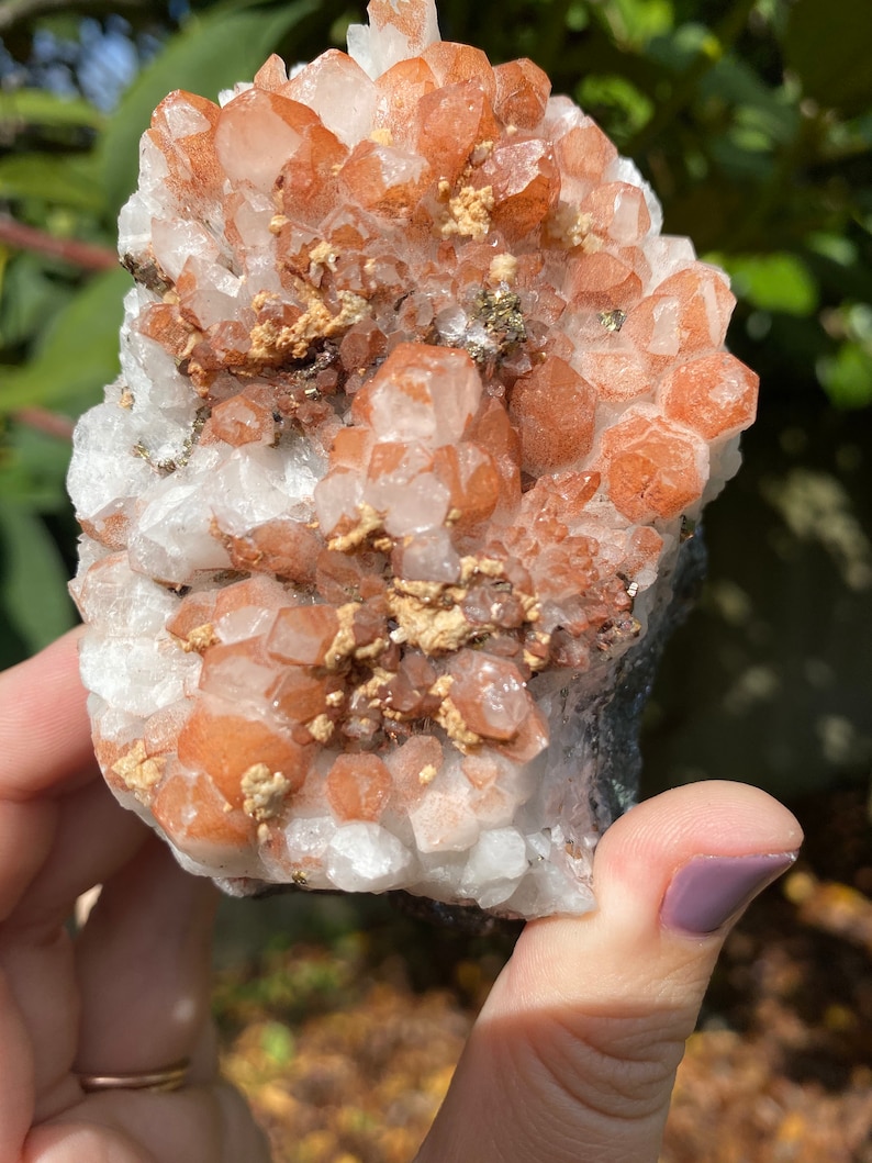 Amazing Red/orange Quartz With Natural Stone, Pyrite and Dolomite - Etsy