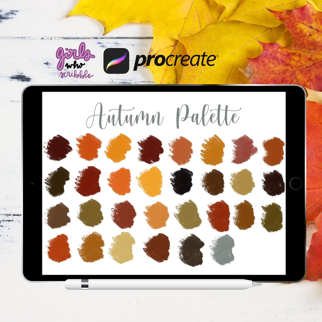 Procreate Autumn Color Palette, Procreate Fall Palette, 30 Fall Color ...