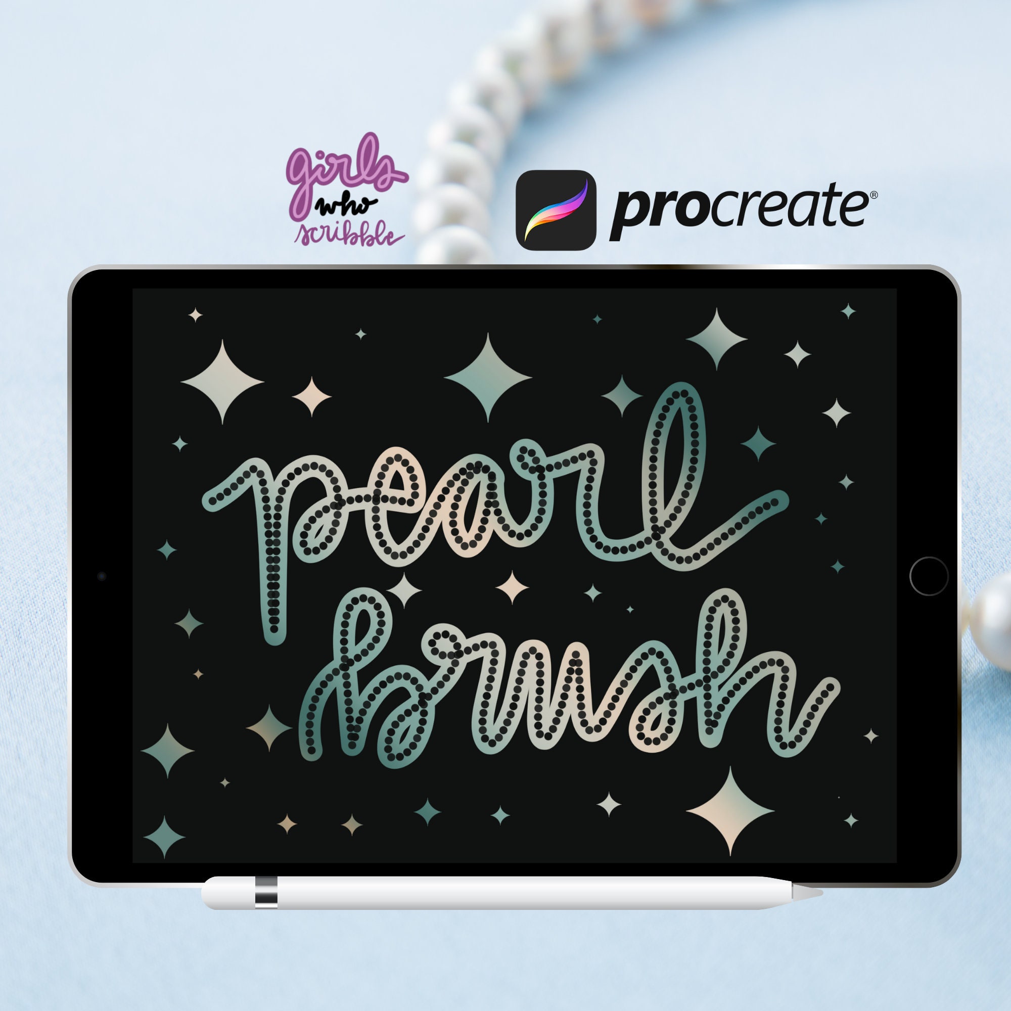Procreate Lettering Brush - Pearl, Brushes for Procreate, Digital Brush ...