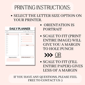 Printable Daily Planner | Digital Daily Planner | Daily Planner Sheet ...