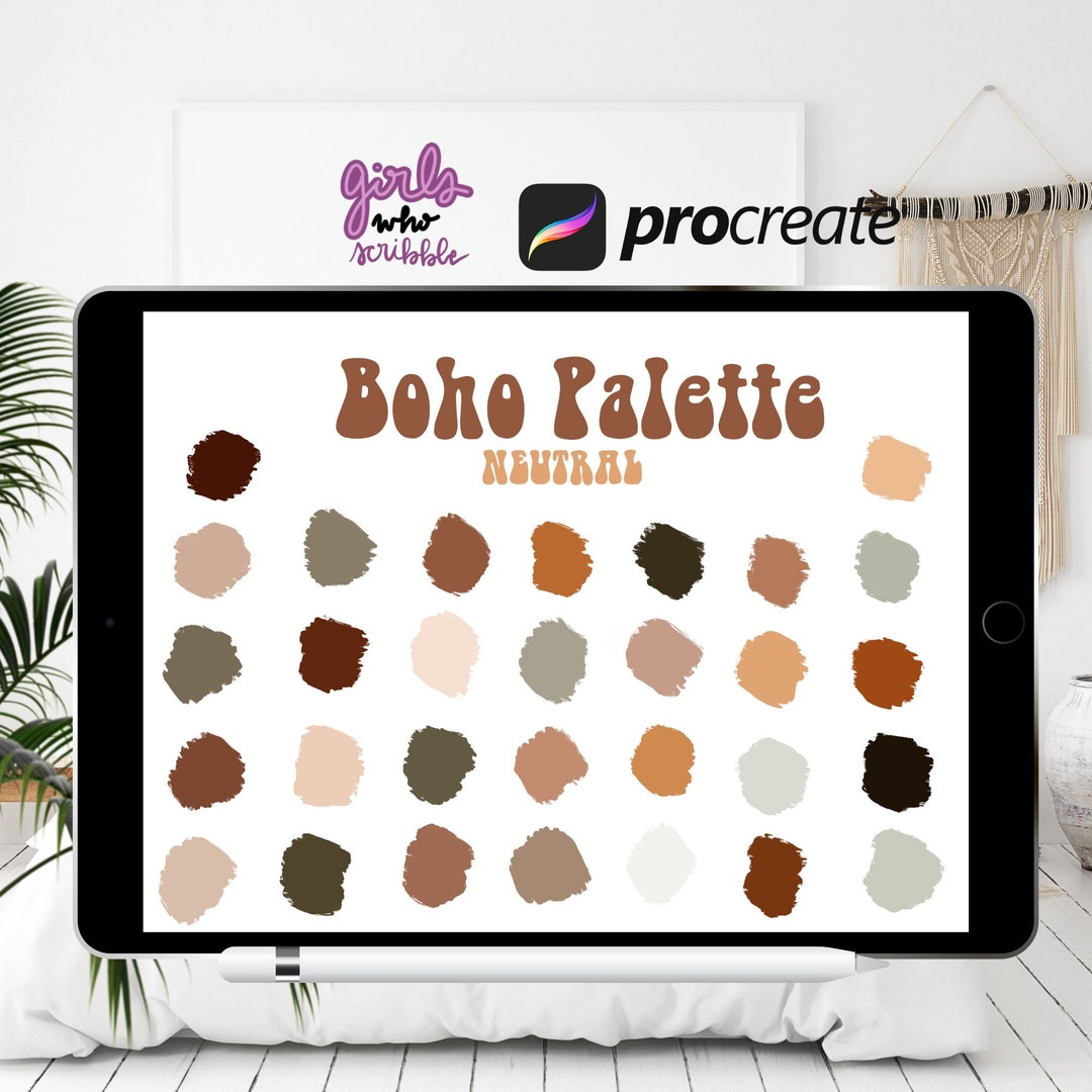 Procreate Boho Color Palette Procreate Boho Neutral Palette 30 Boho Color Swatches Procreate
