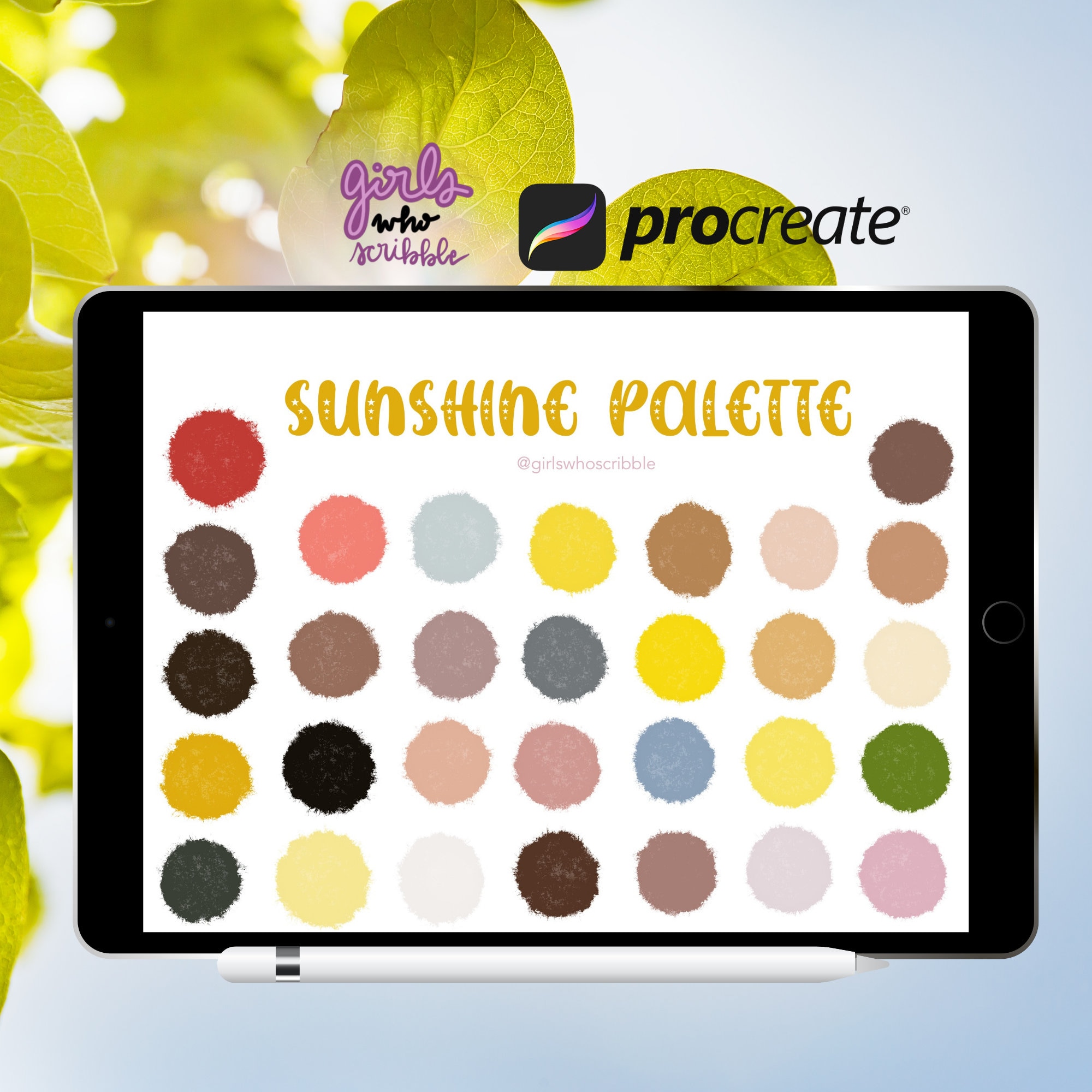 Procreate Sunshine Color Palette, Procreate Sunny Palette, 30 Summer ...