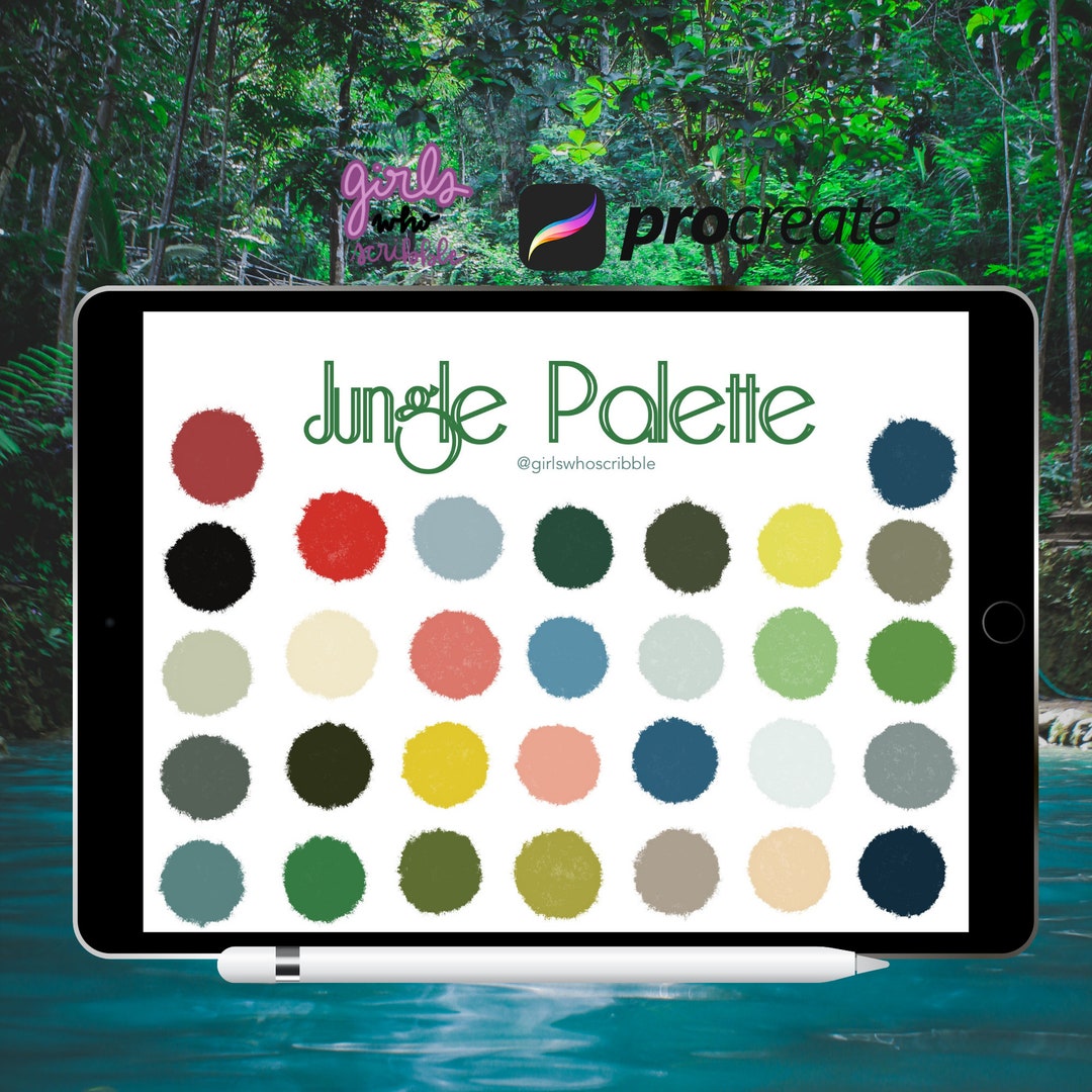 Procreate Jungle Color Palette, Procreate Jungle Palette, 30 Jungle ...