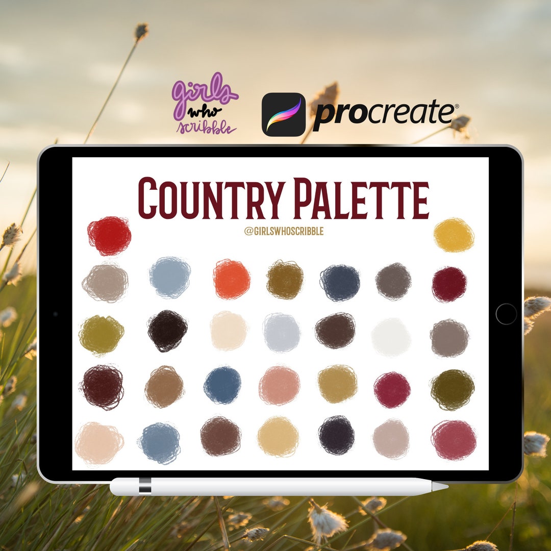 Procreate Country Color Palette, Procreate Country Palette, 30 Country ...