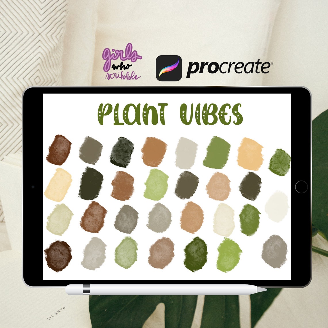 Procreate Plant Color Palette, Procreate Plant Palette, 30 Plant Color ...