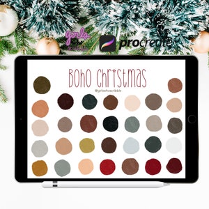 Procreate Boho Christmas Color Palette, Procreate Holiday Palette, 30 ...