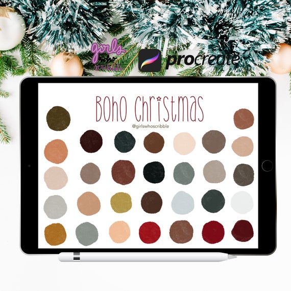 Procreate Boho Christmas Color Palette Procreate Holiday | Etsy
