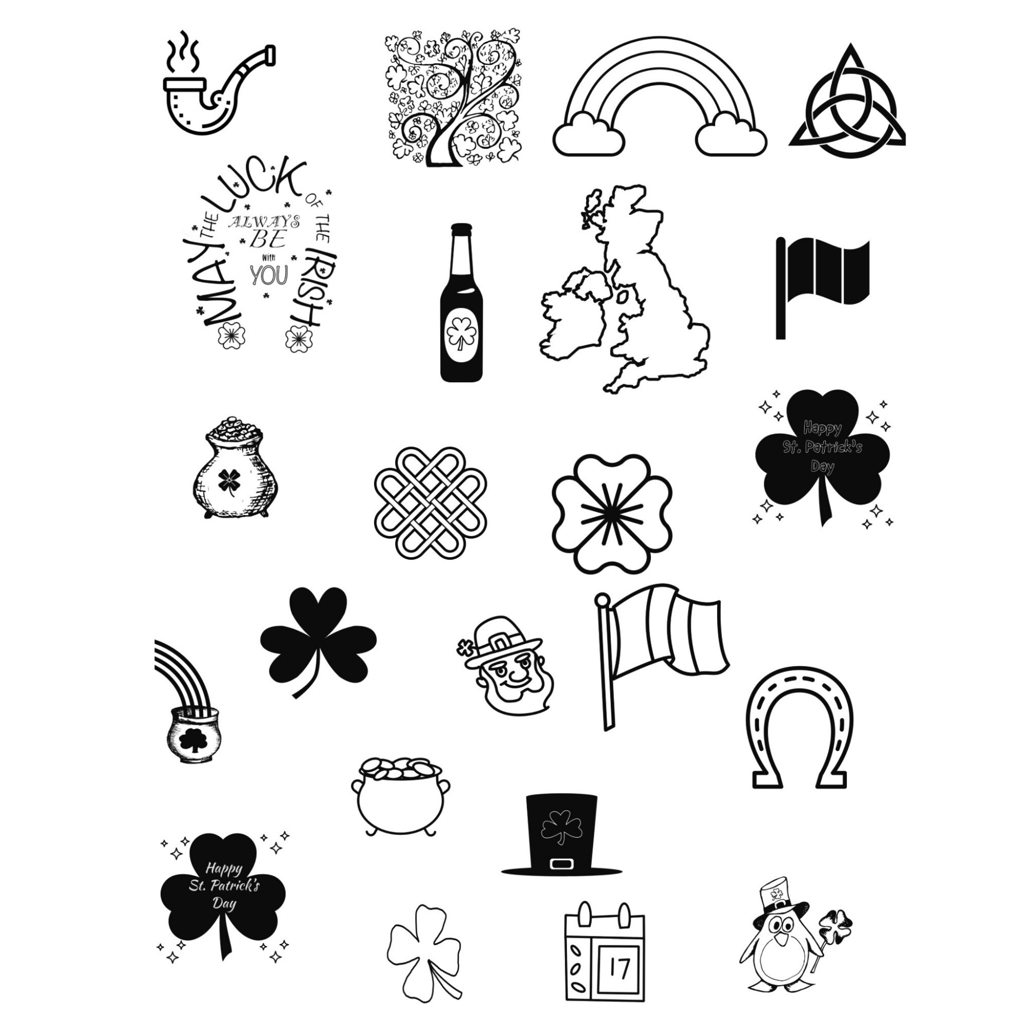23 St. Patricks Day Stamps Brushes for Procreate, Digital Brush Pack ...