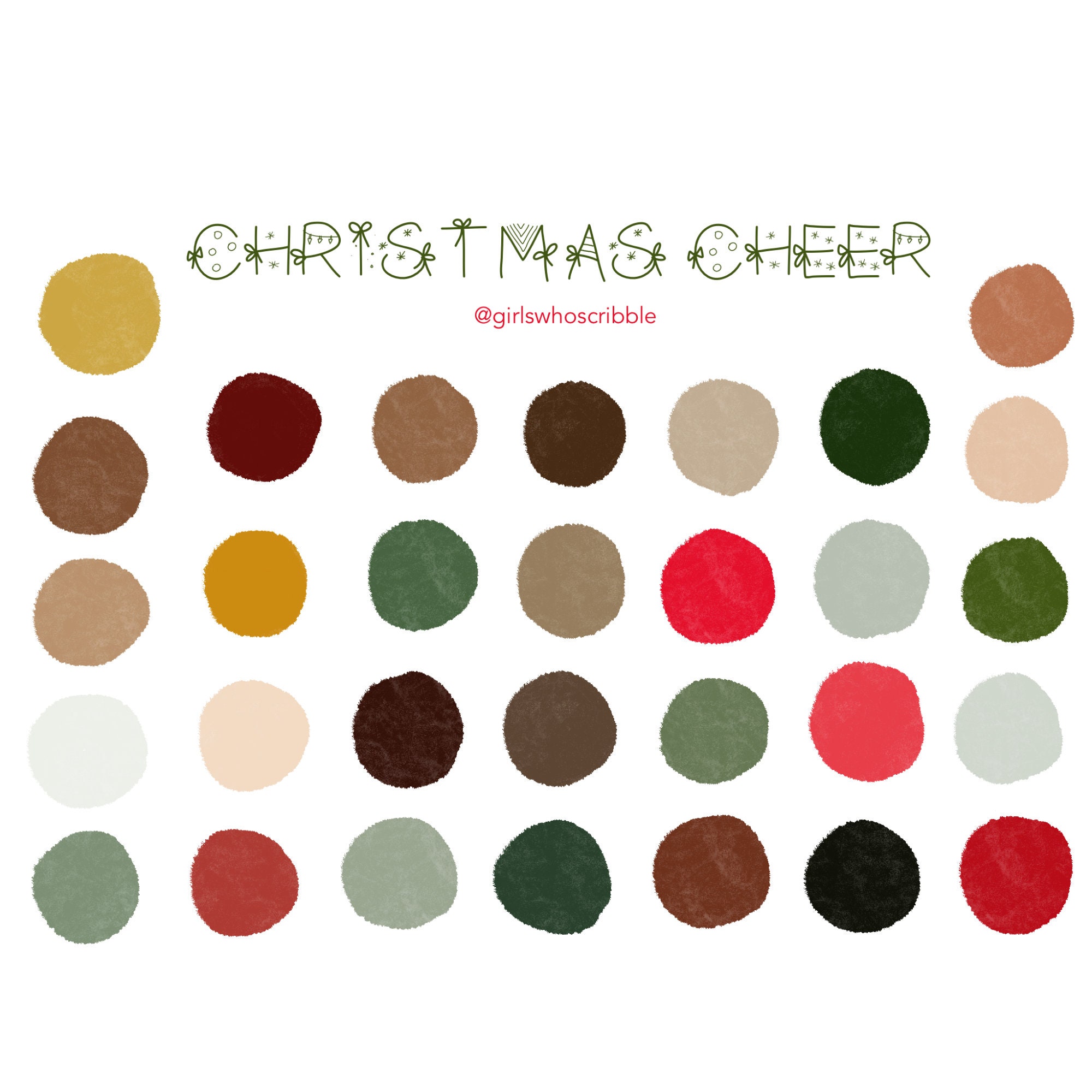 Procreate Christmas Palette, Procreate Palette, 30 Holiday Color ...