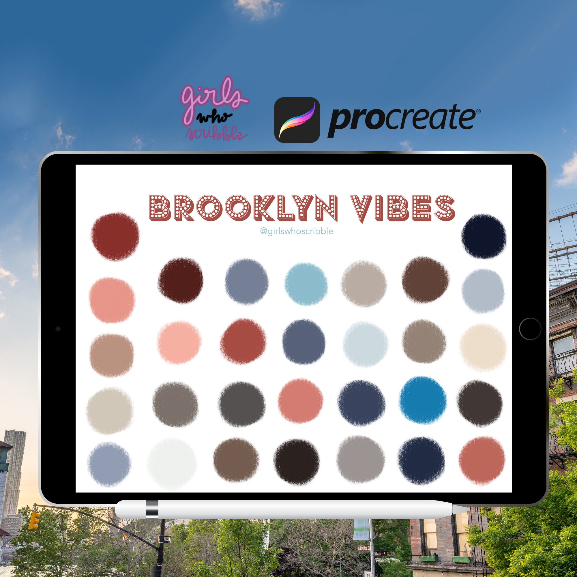 30 Brooklyn Color Palette, Procreate Brooklyn Palette, 30 Neutral Color ...