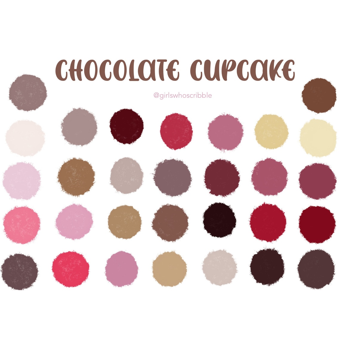 Procreate Chocolate Color Palette, Procreate Cupcake Palette, 30 Color ...