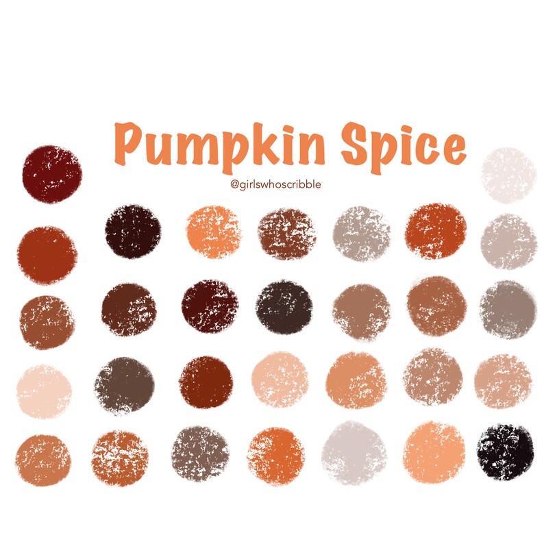 Procreate Pumpkin Color Palette, Procreate Palette, 30 Color Swatches ...