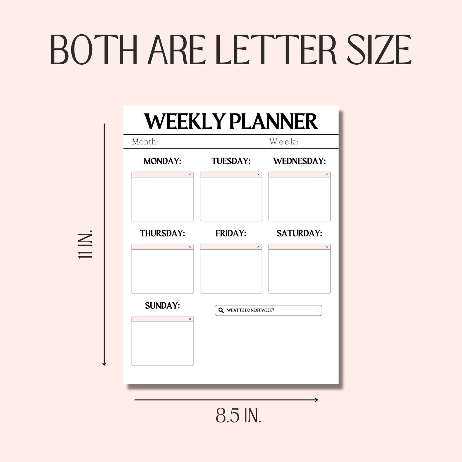 Printable Daily & Weekly Planner Bundle | Digital Daily + Weekly ...