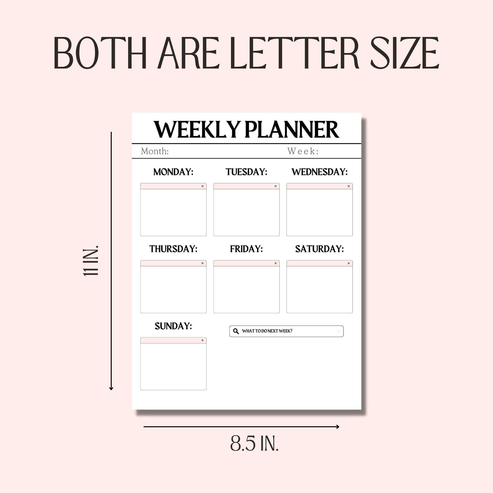 Printable Daily & Weekly Planner Bundle | Digital Daily + Weekly ...