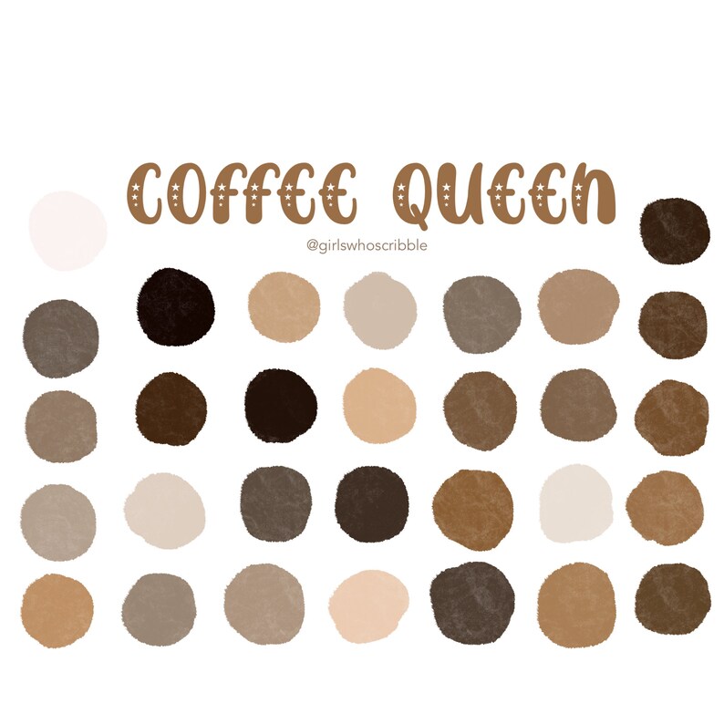 Procreate Coffee Color Palette, Procreate Coffee Palette, 30 Coffee ...