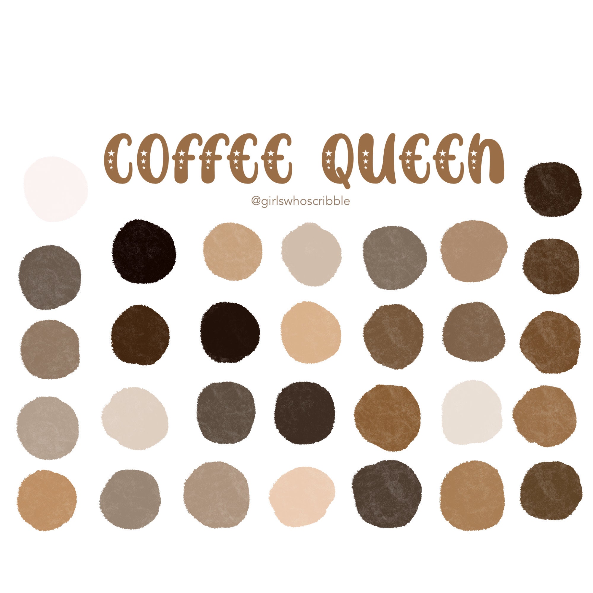 Procreate Coffee Color Palette, Procreate Coffee Palette, 30 Coffee ...