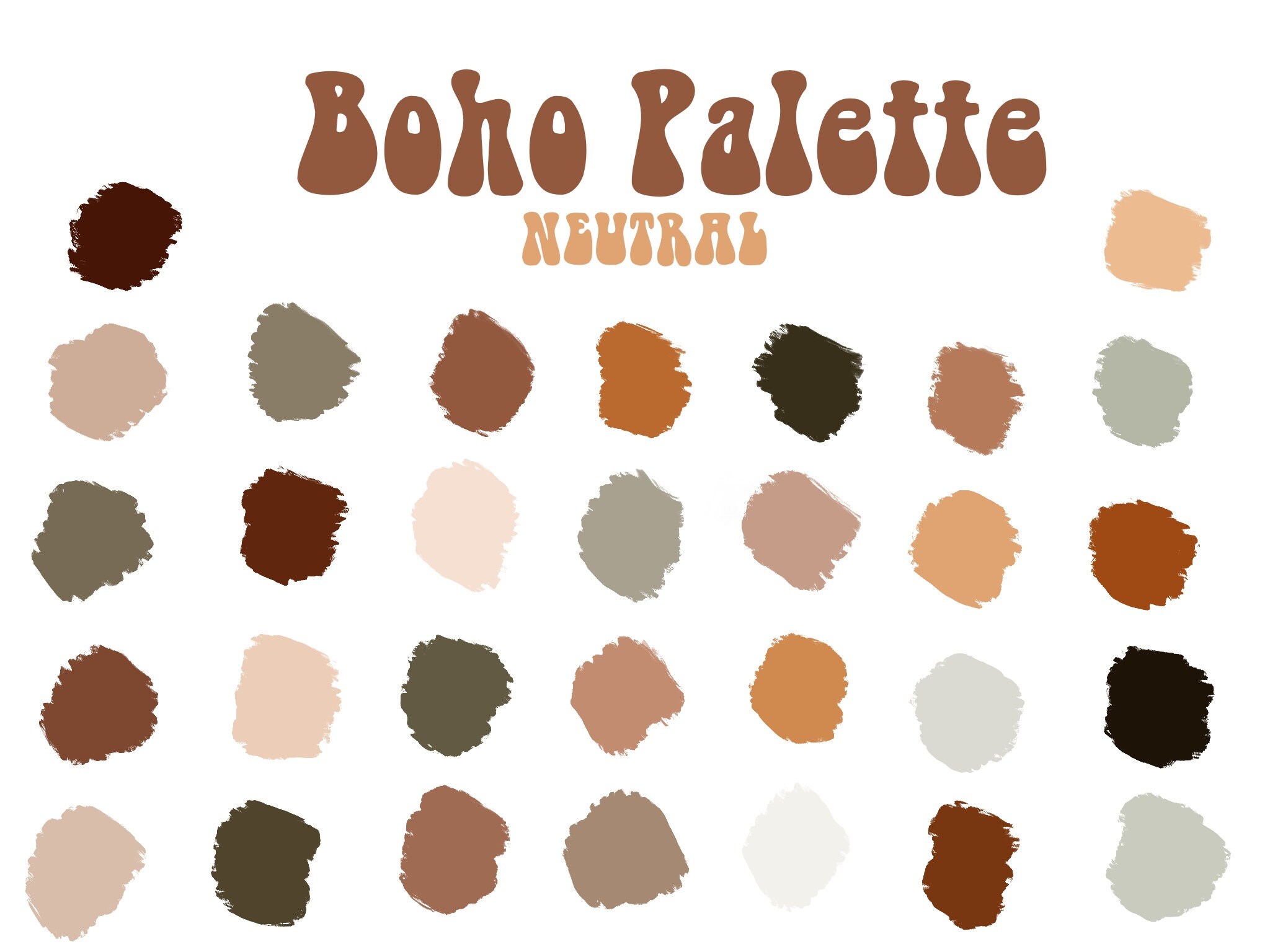 Procreate Boho Color Palette Procreate Boho Palette 30 Boho - Etsy