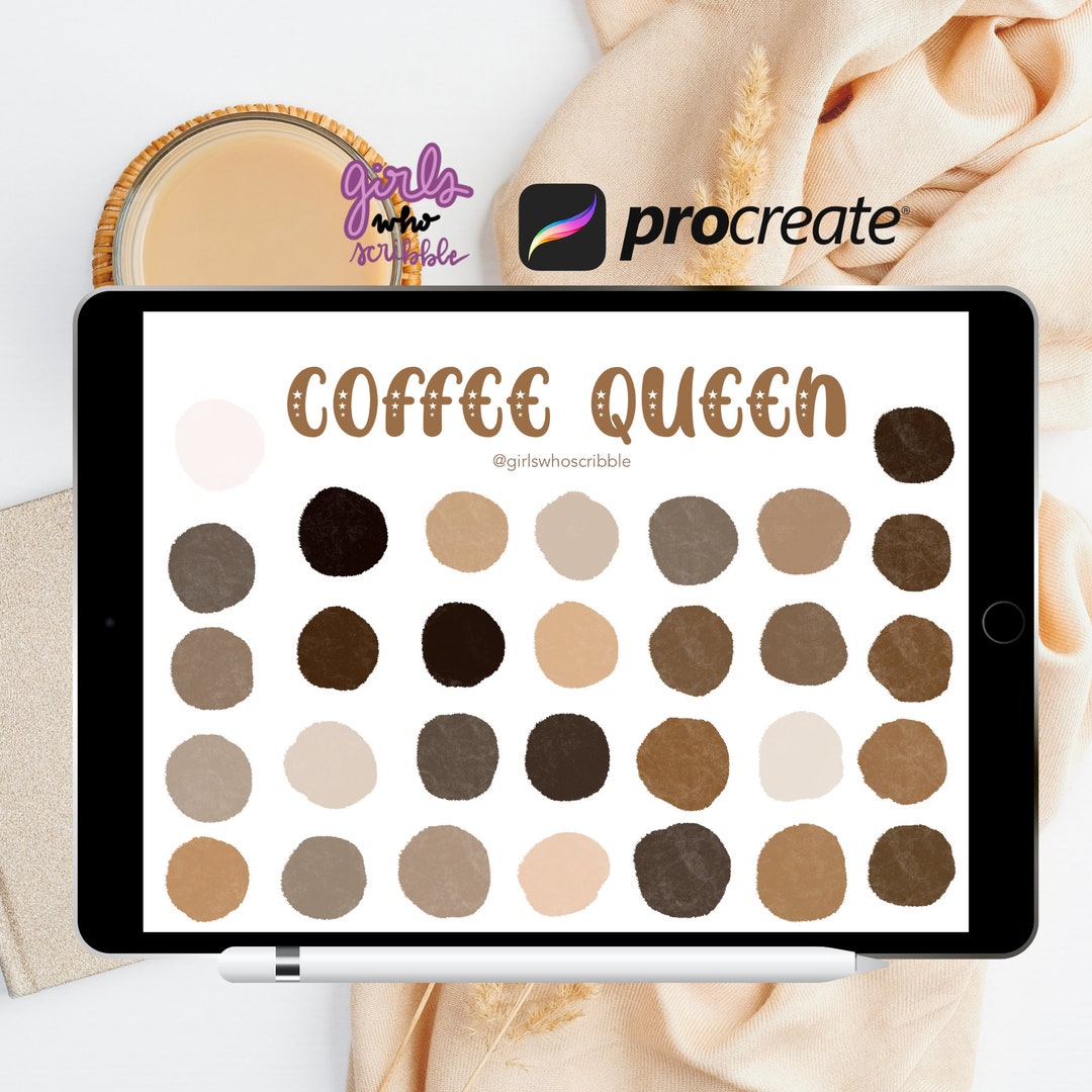 Procreate Coffee Color Palette, Procreate Coffee Palette, 30 Coffee ...