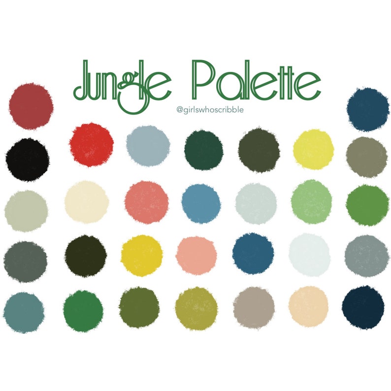 Procreate Jungle Color Palette, Procreate Jungle Palette, 30 Jungle ...