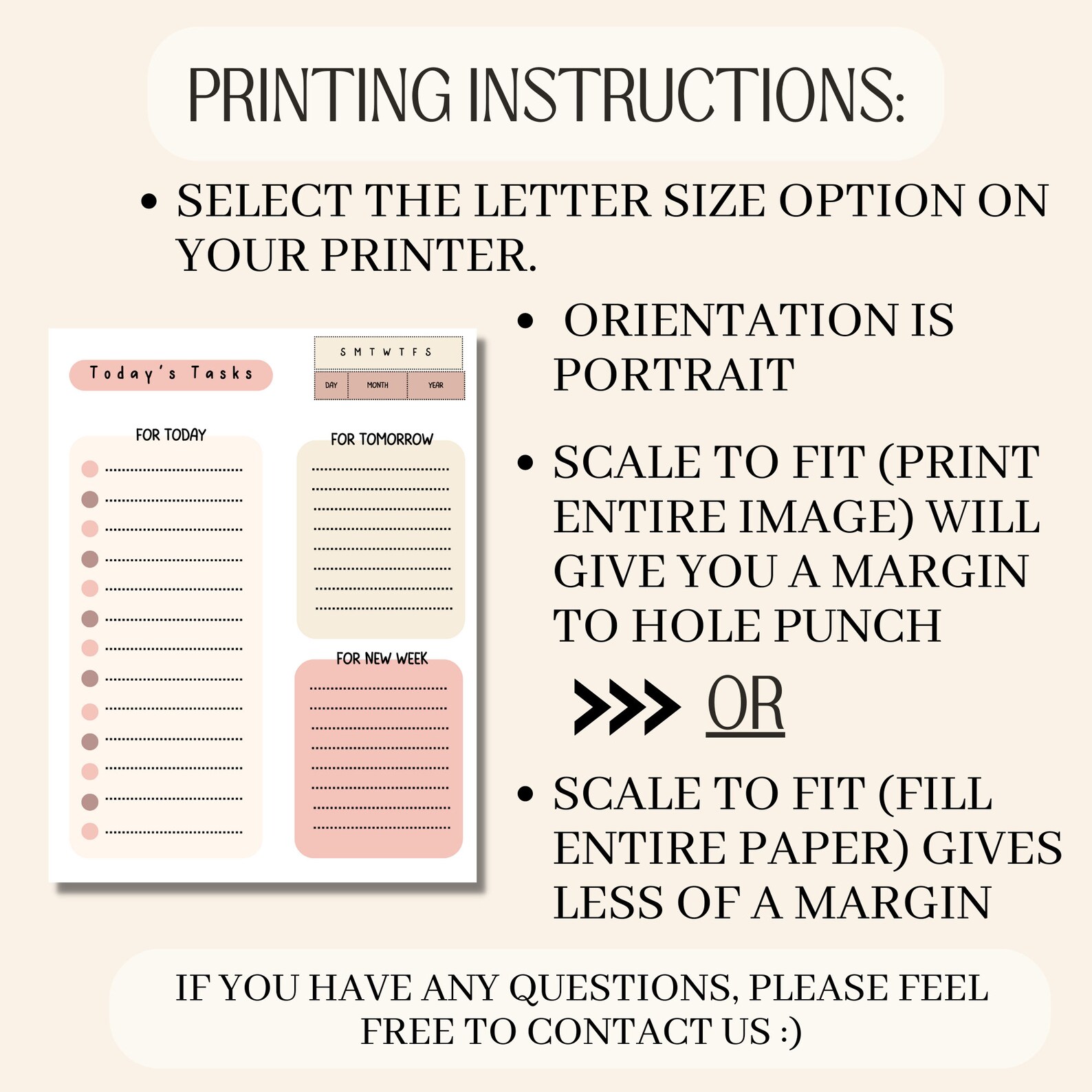 Printable Daily Task Sheet | Digital Daily Planner | Daily Planner ...