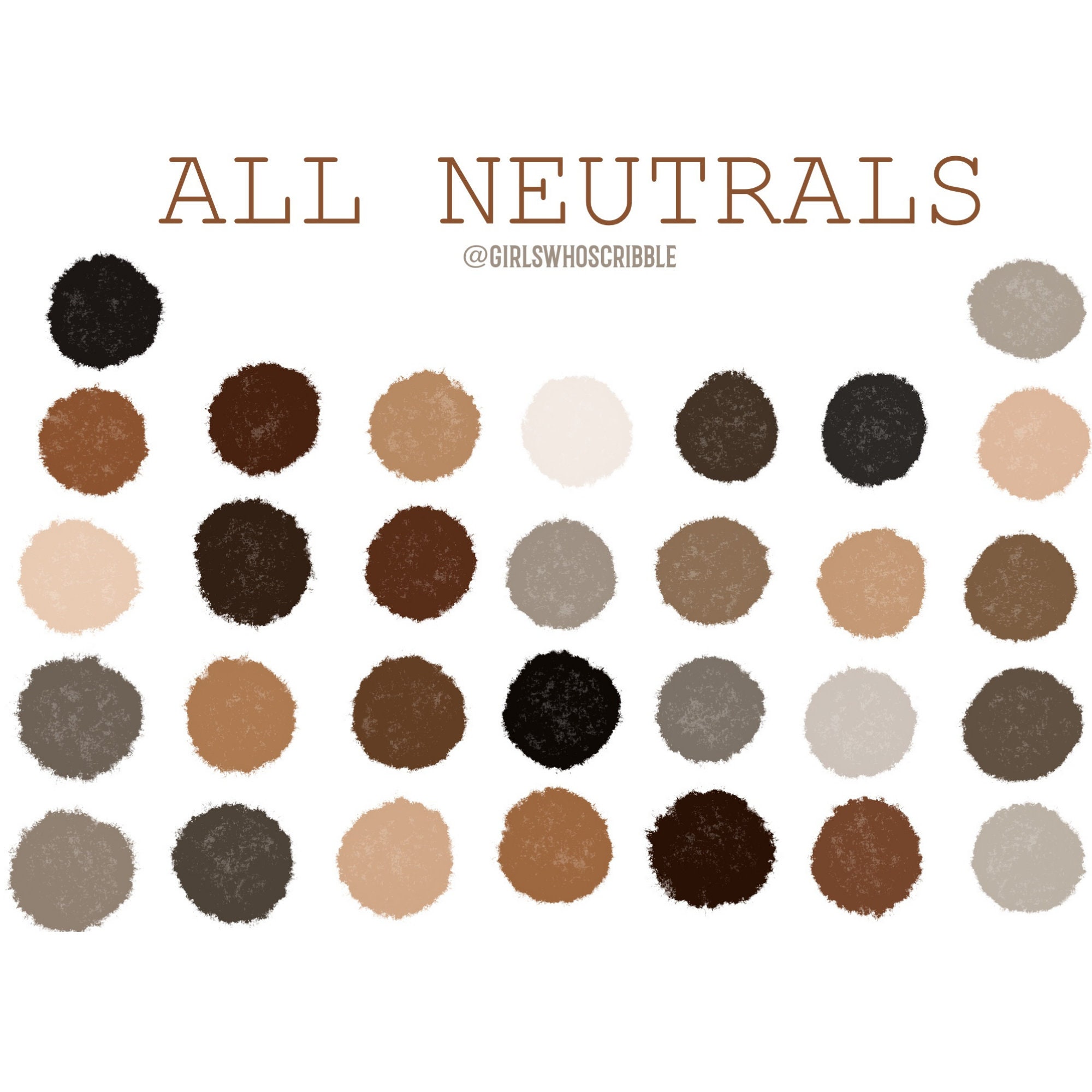 Procreate Neutrals Color Palette Procreate Neutral Palette Etsy