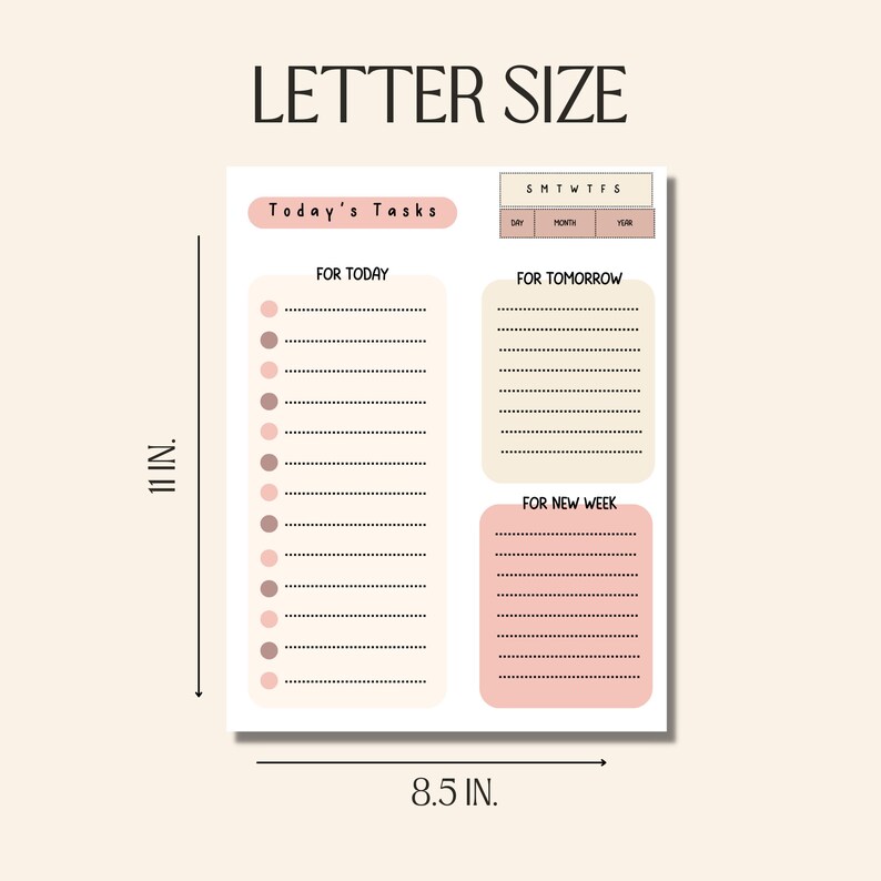 Printable Daily Task Sheet | Digital Daily Planner | Daily Planner ...