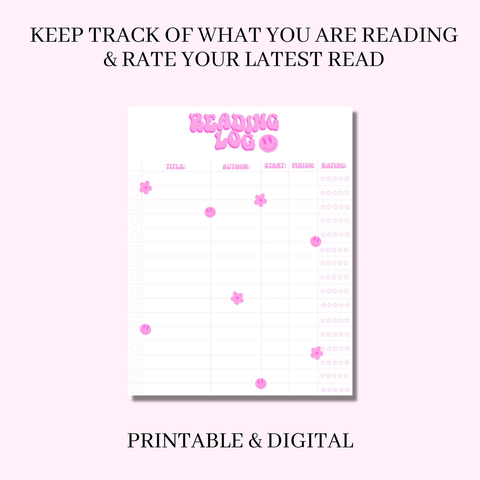 Reading List Log | Groovy Book Review | Reading List Tracker | Book ...