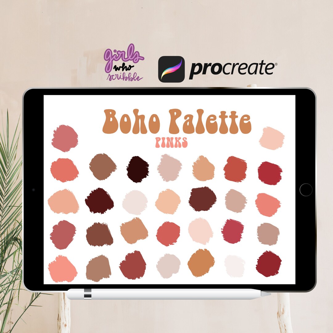Procreate Boho Palette, Procreate Boho Pink Palette, 30 Boho Pink Color ...