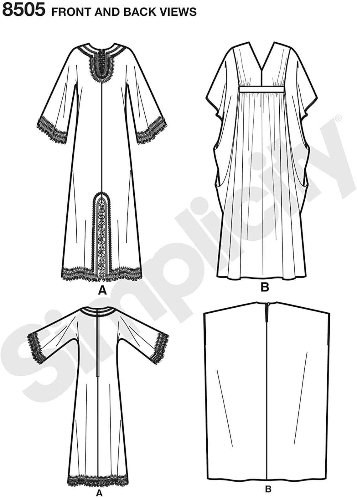 Retro Style Caftan Pattern 1970s Vintage Look by Simplicity - Etsy