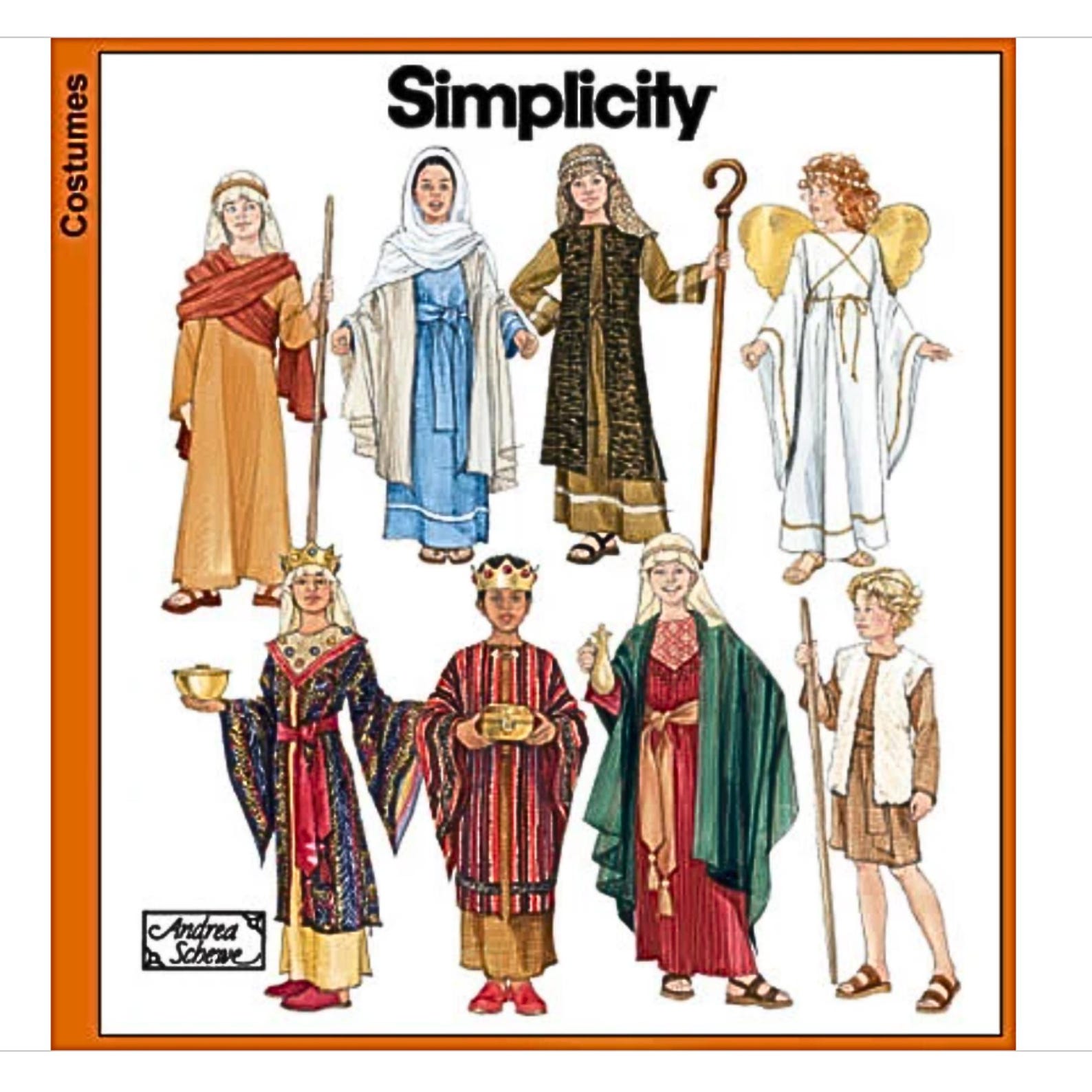 Christmas Nativity Costume Pattern for Children With Angels, Wisemen ...