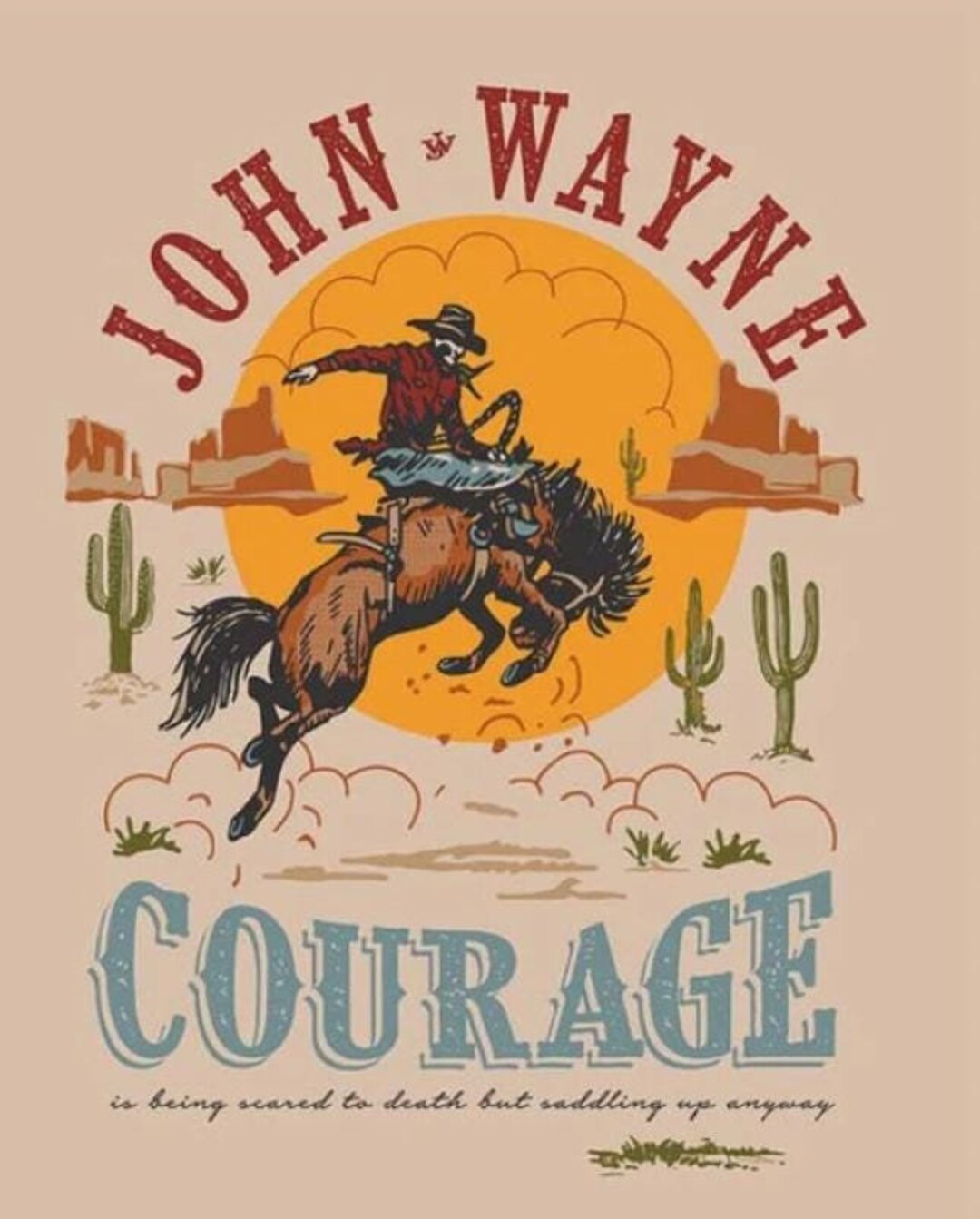 John Wayne Cowboy Rodeo Western Courage Panel 36"x43" by Riley Blake ...
