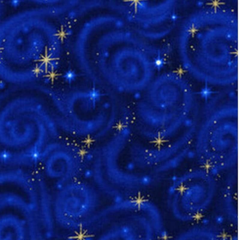 Blue Galaxy Cotton Fabric - Etsy