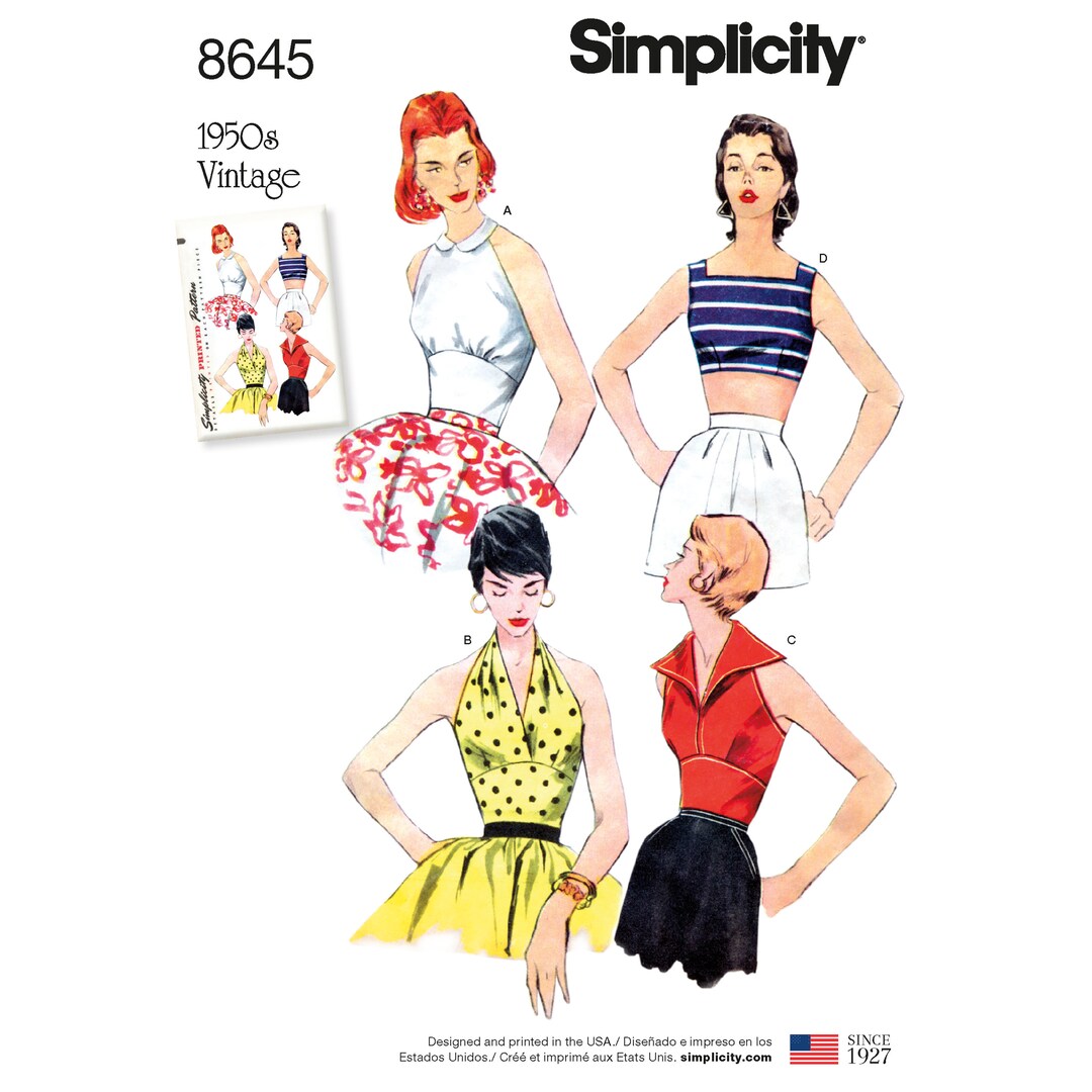 Vintage Style 1950s Shirt and Top Pattern by Simplicity New - Etsy