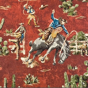 Wild West Cowboy Fabric by Waverly Cotton Duck - Etsy