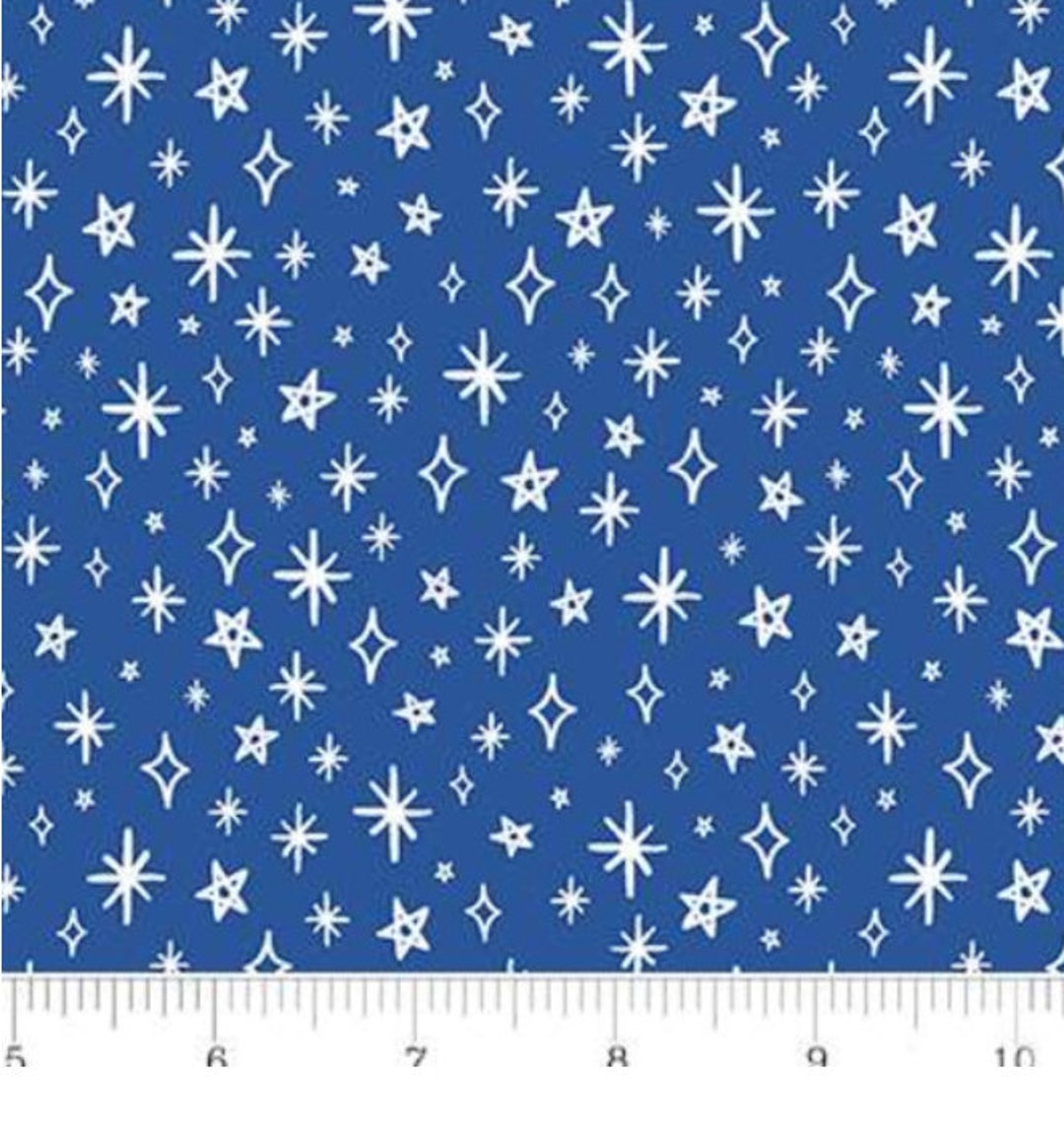 Riley Blake Star Fabric Constellation White Stars on Blue Background - Etsy